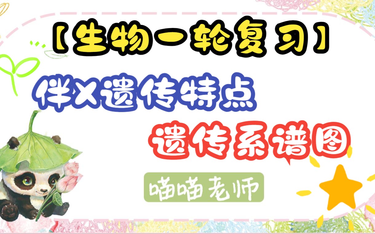 【遗传学】伴性遗传与遗传系谱图解题方法来啦~【一轮复习】