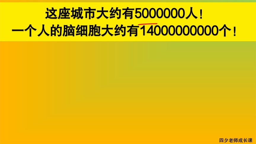 四年级数学:把城市人口数和脑细胞数改写为万或亿作单位的数