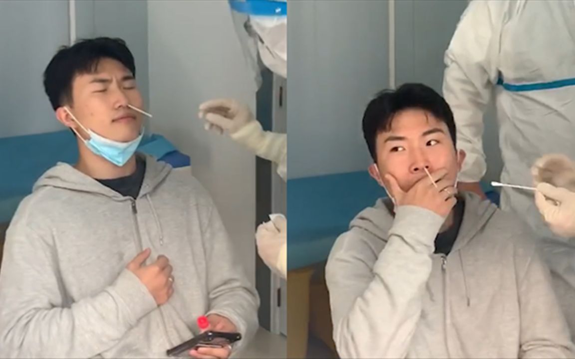 双重酸爽!当咽炎遇上核酸鼻咽双采,男生下意识反应乐坏网友