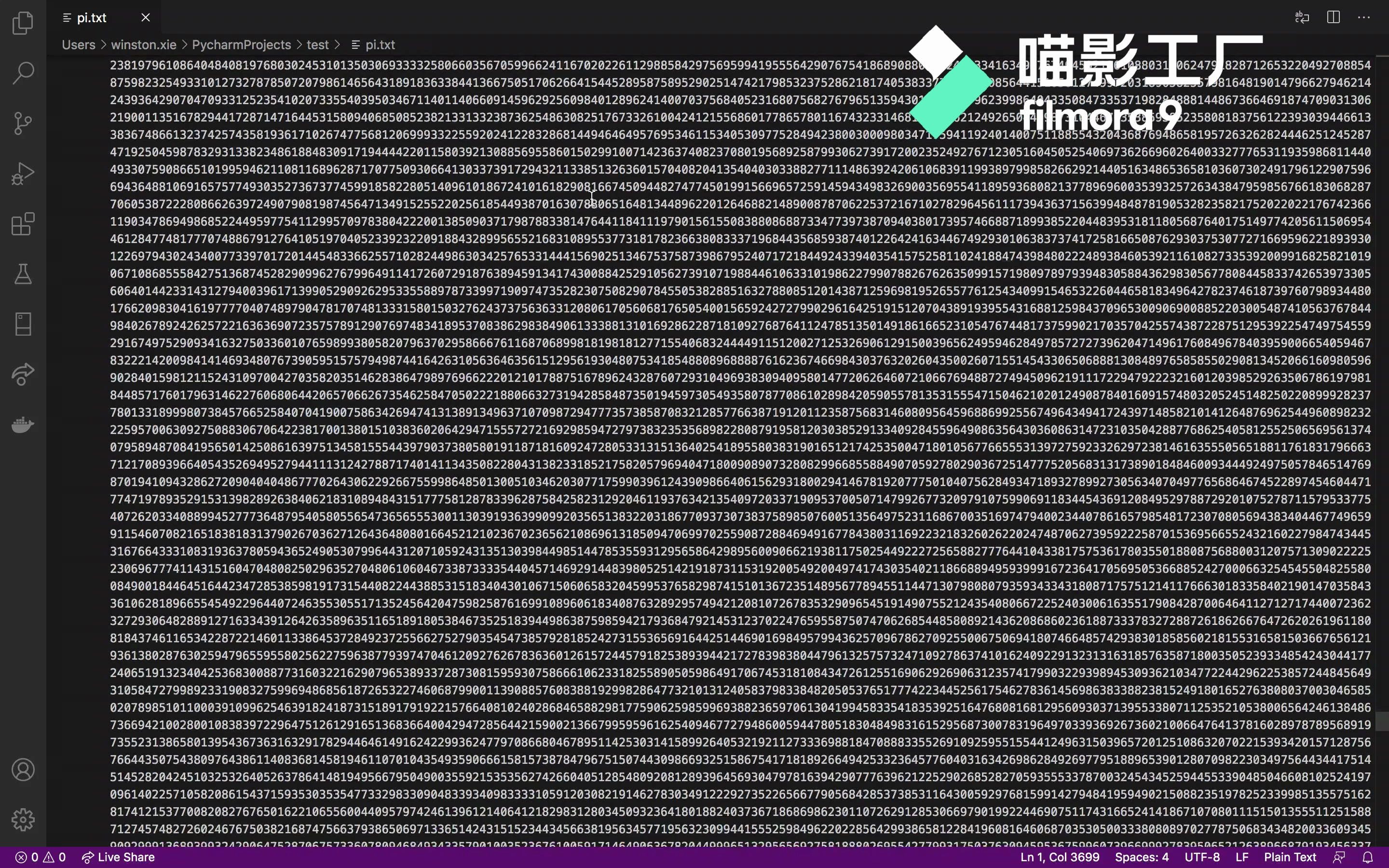 圆周率500万位小数长什么样?