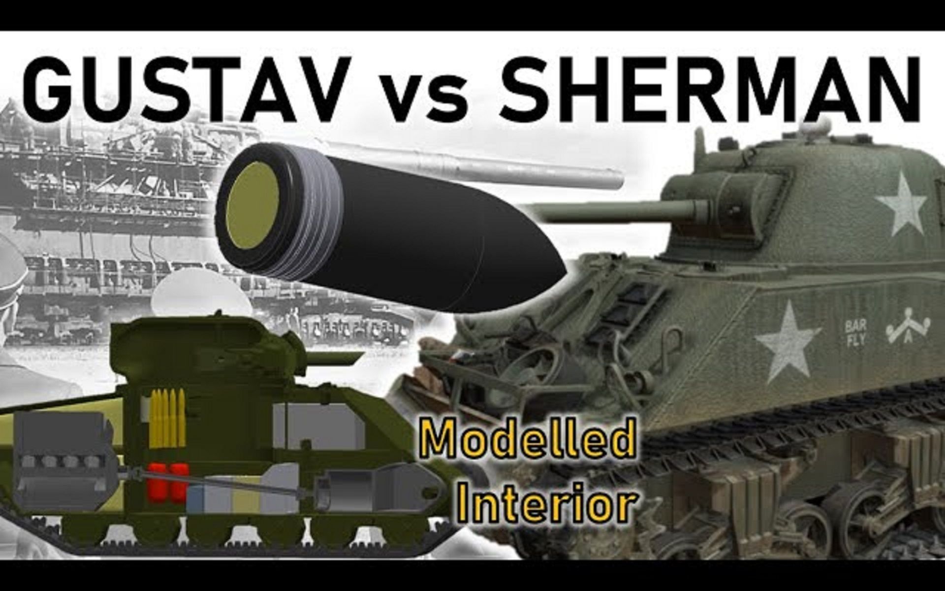 古斯塔夫列车炮的800mm炮弹 对 M4A3谢尔曼的毁伤模拟
