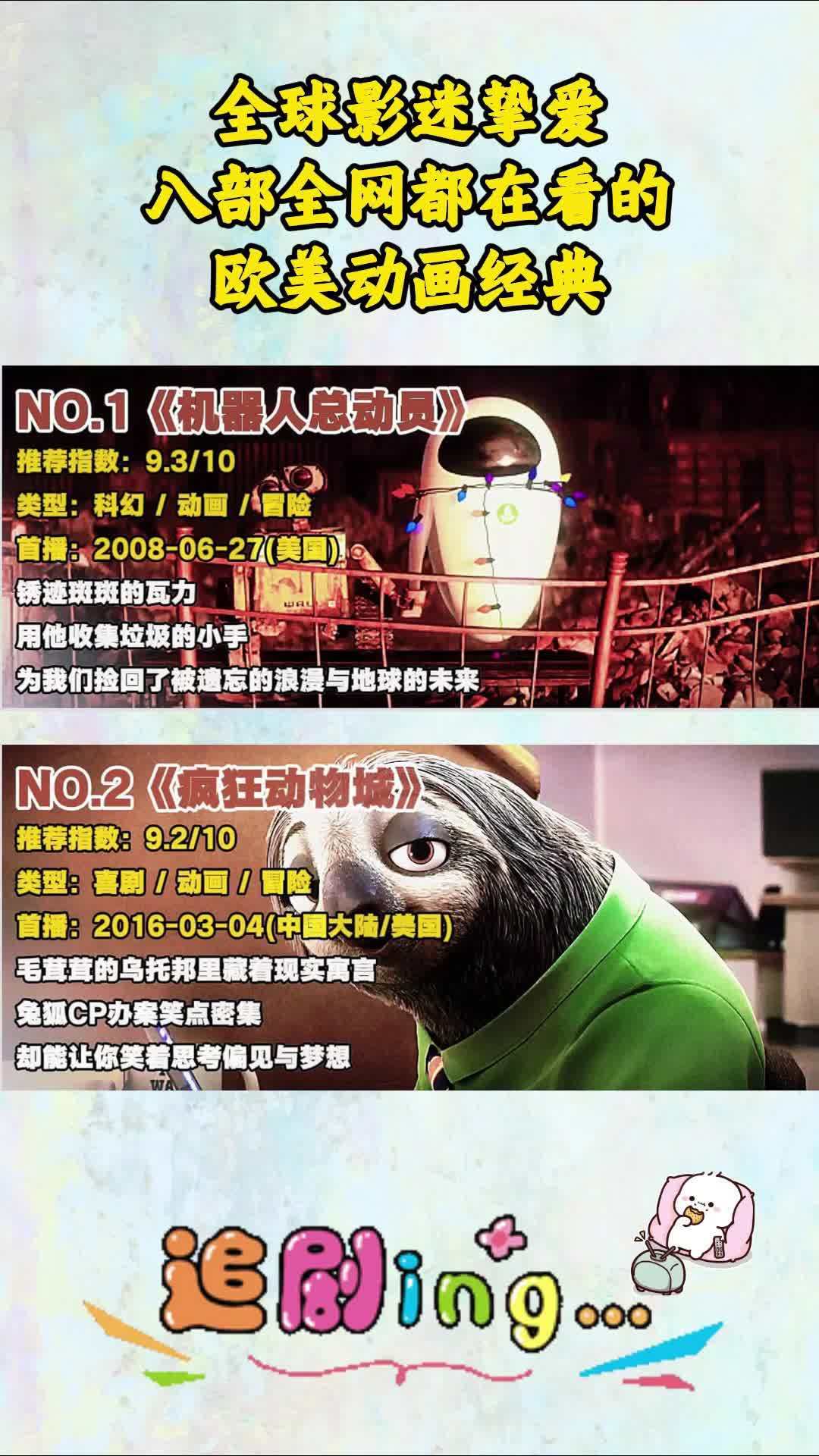 全球影迷挚爱!八部全网都在看的,欧美动画经典