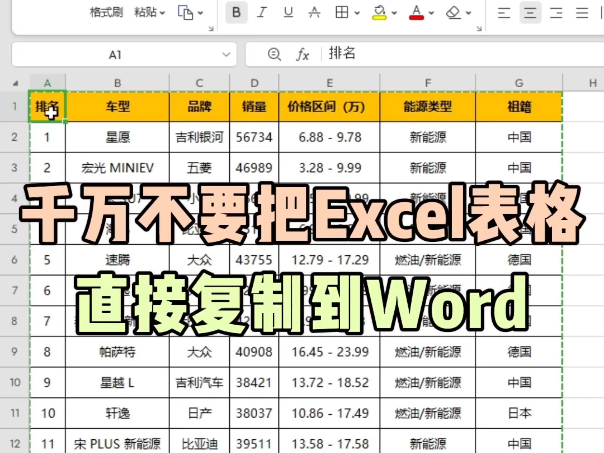 千万不要直接把Excel表格复制粘贴到Word文档里