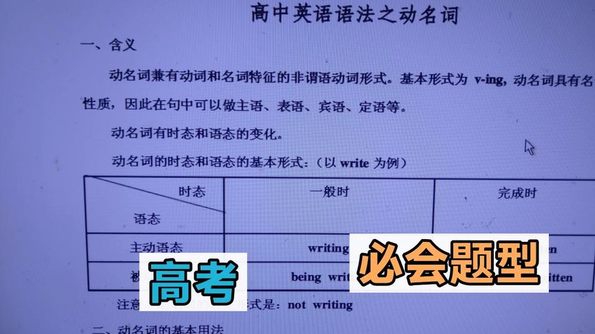 动名词的用法详解举例