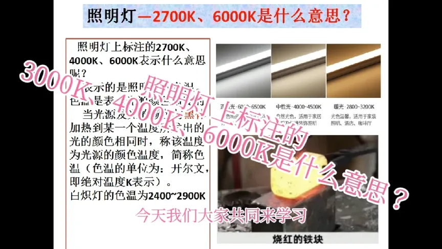 照明灯上的6000K、4000K、3000K表示什么意思你知道吗?
