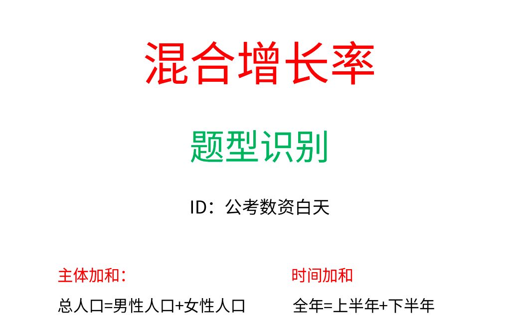 资料分析—混合增长率题型识别