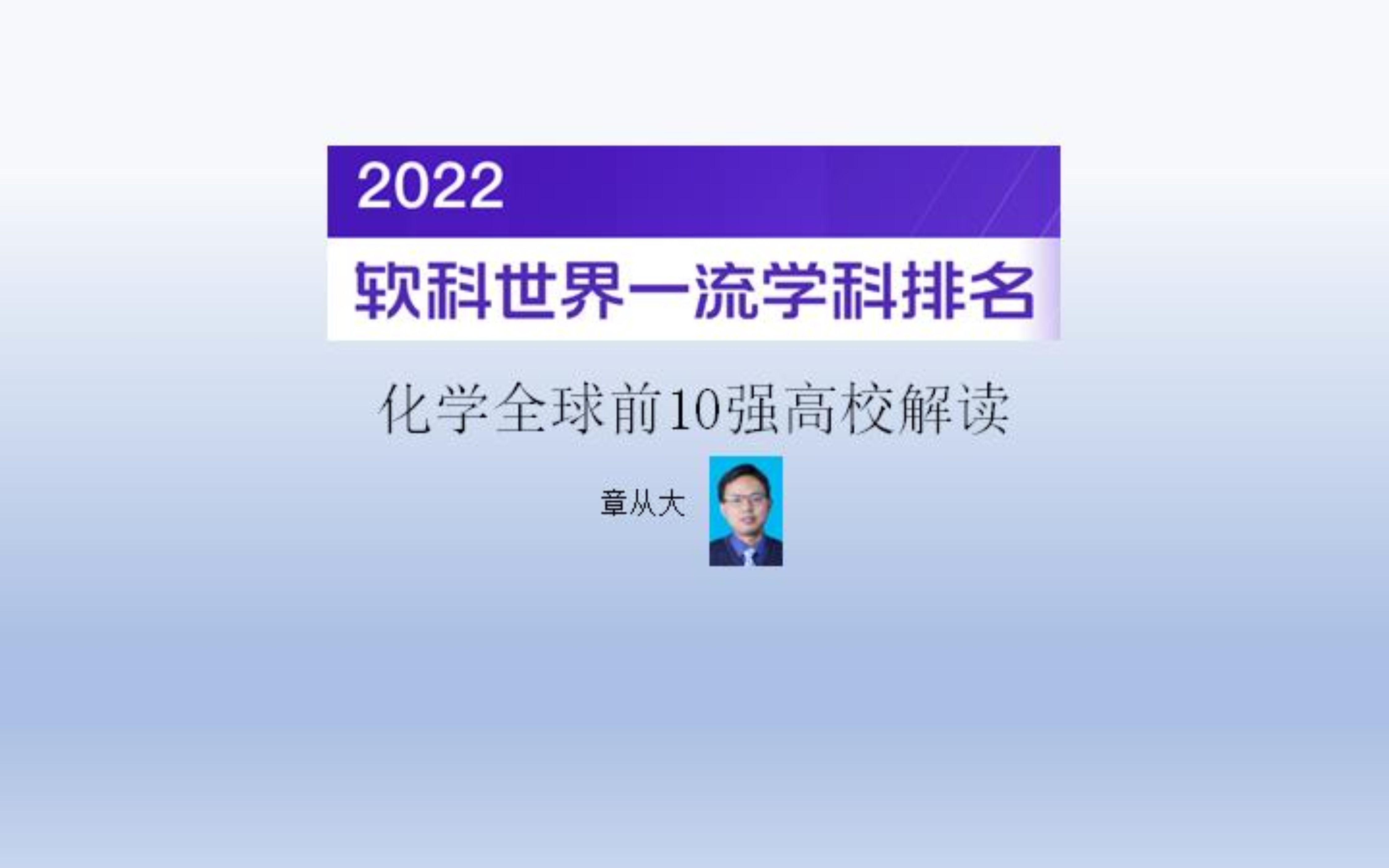 2022化学专业全球前10强高校解读,含中国科学技术大学