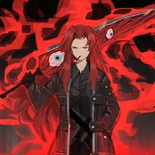 红色卡哇伊的女孩 