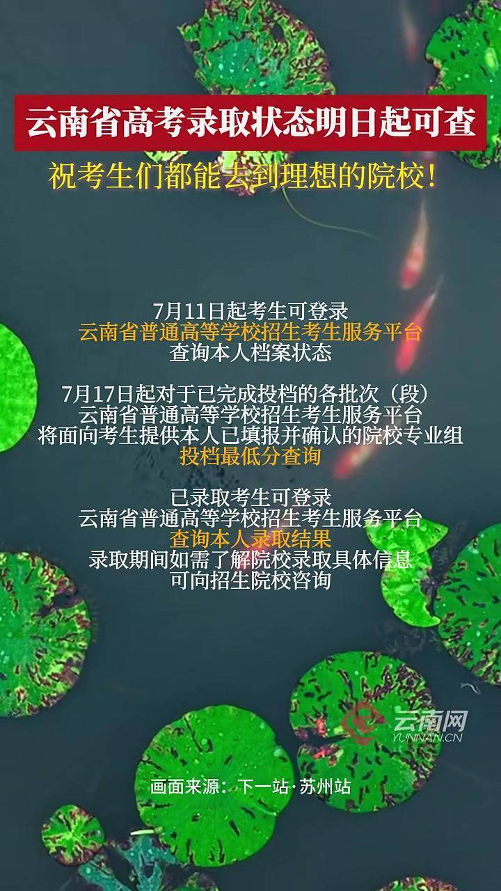 云南省高考录取状态明日起可查,祝考生们都能去到理想的院校!#云南...