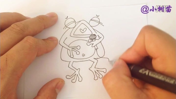 宝宝学画卡通简笔画之动物篇的爱唱歌的大青蛙mp4