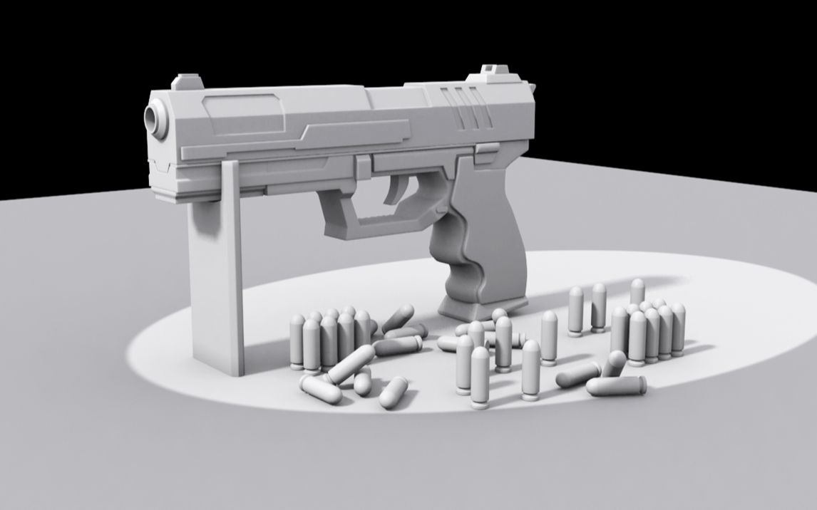 【3Dmax建模】教你3小时学习制作手枪模型,零基础次世代枪械建模教程