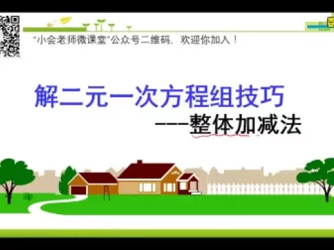 解二元一次方程组技巧---整体加减法(小会老师微课堂)