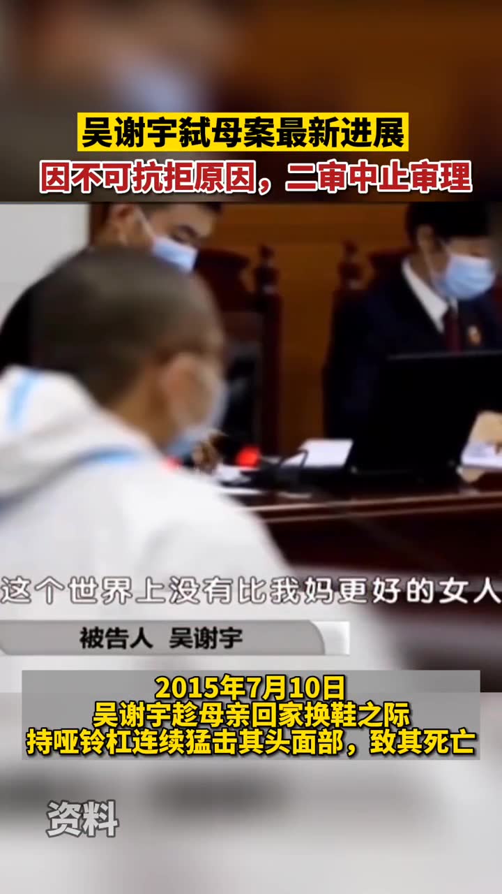 吴谢宇弑母案最新进展:因不可抗拒原因,二审中止审理