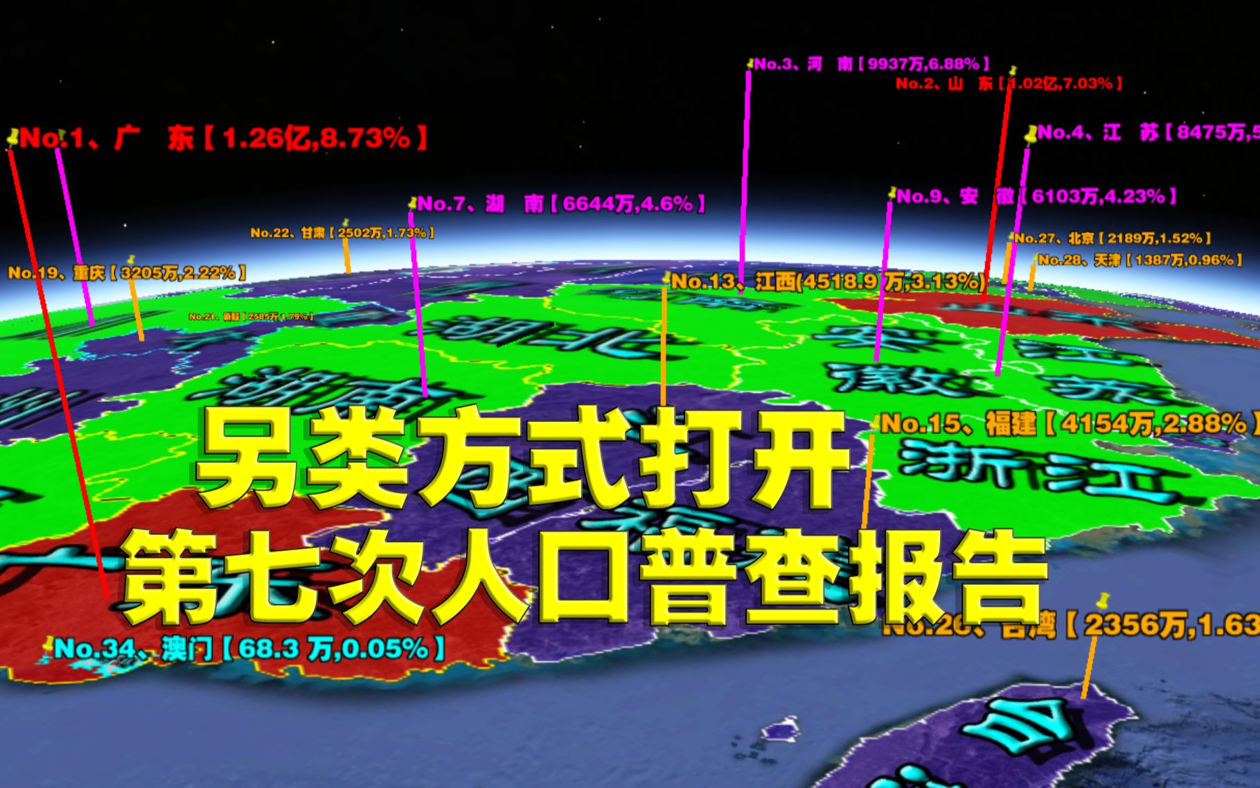 啥叫数据可视化?卫星3D地图看下人口普查报告,让你看得更透彻!