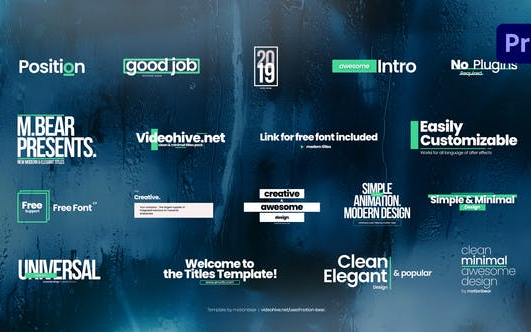 PR模板-动态文字标题模板