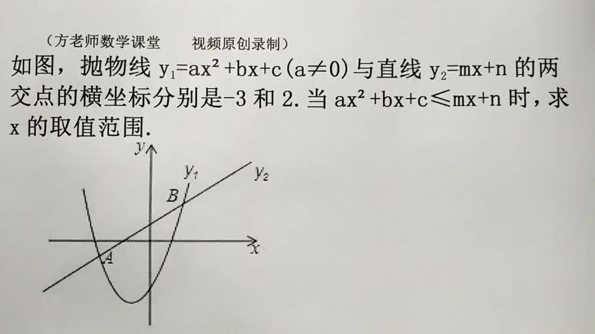 九年级数学:求ax²+bx+c≤mx+n时,x的取值范围?掌握这3个步骤