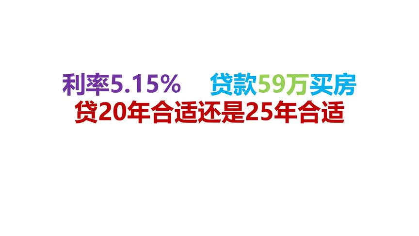 利率5.15%,贷款59万买房,贷20年合适还是25年合适