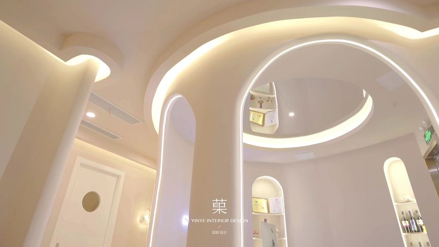 上海80平米美容院装修设计实景案例～诧寂风+轻奢风综合的感觉