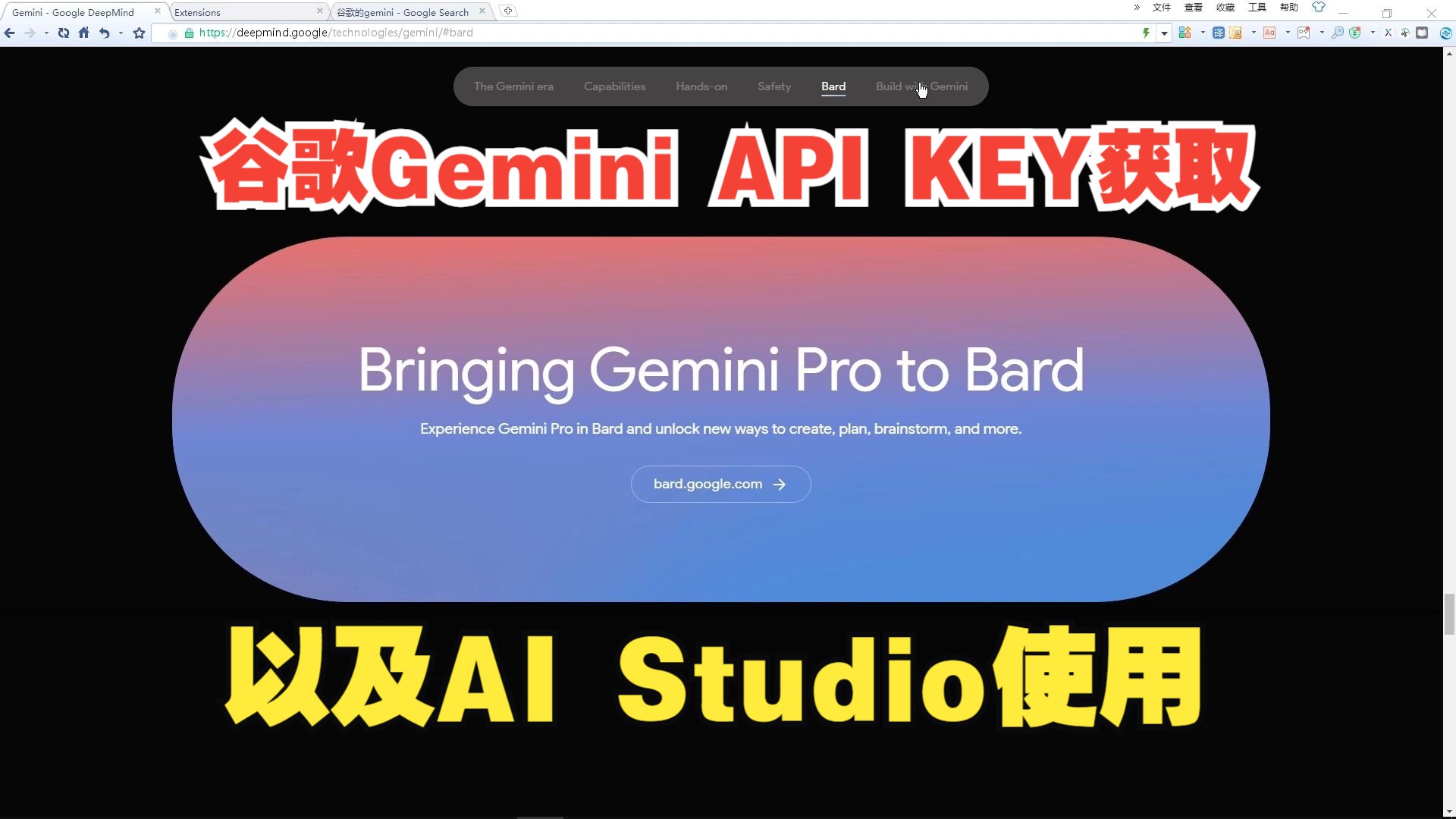 谷歌Gemini API KEY获取及AI Studio使用