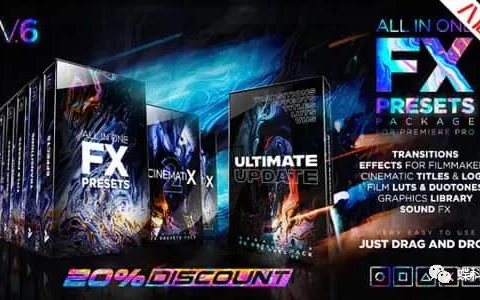 Premiere模板-1000种视觉特效电影文字标题转场LOGO动画素材背景...