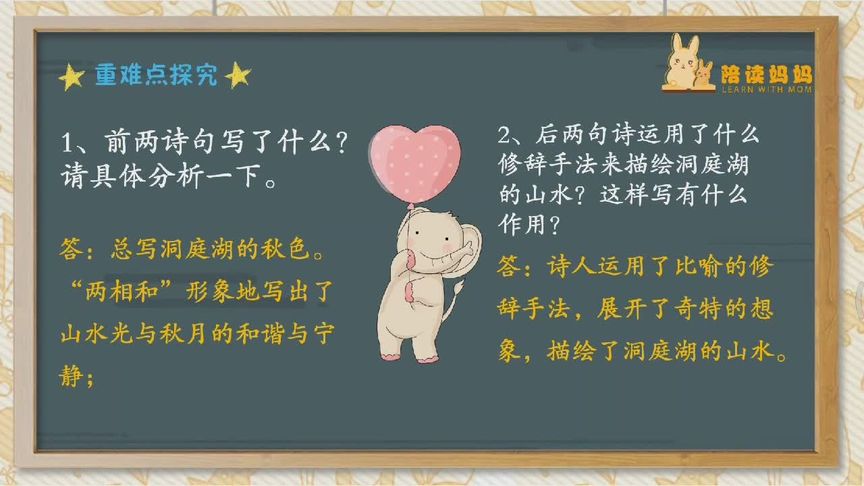 小学语文四年级下册,望洞庭古诗词全面解析,考试重点考点分析