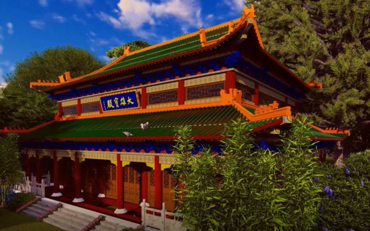 Revit仿古建筑_大雄宝殿_BIM5D、Dynamo、Revit建模、Lumion渲染...