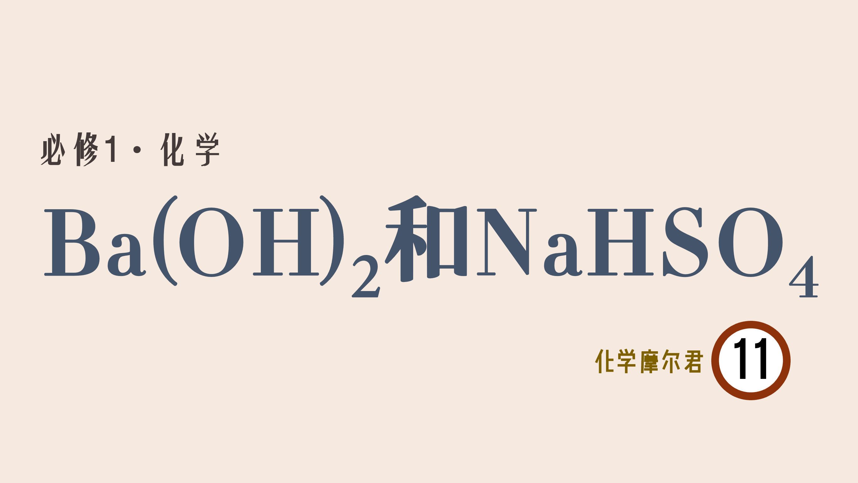 11.离子反应——氢氧化钡和硫酸氢钠