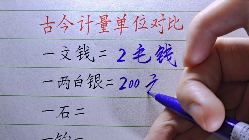 古今计量单位对比