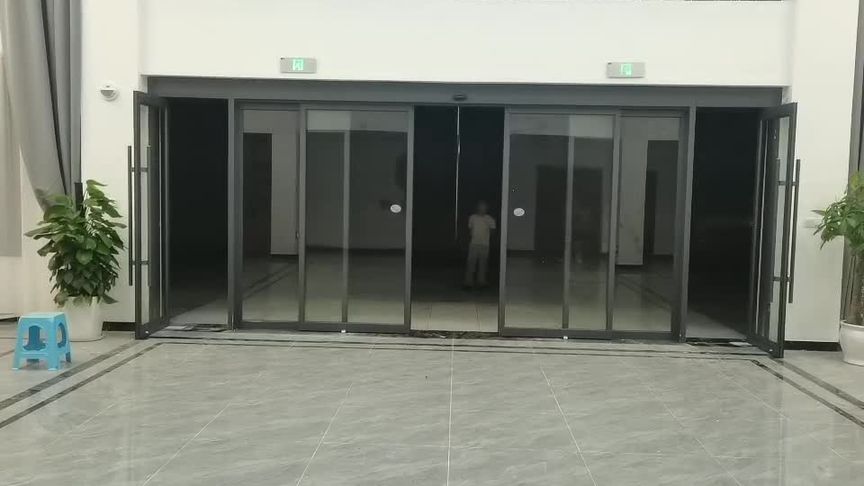 铝合金电动感应门完工,有需求请联系!
