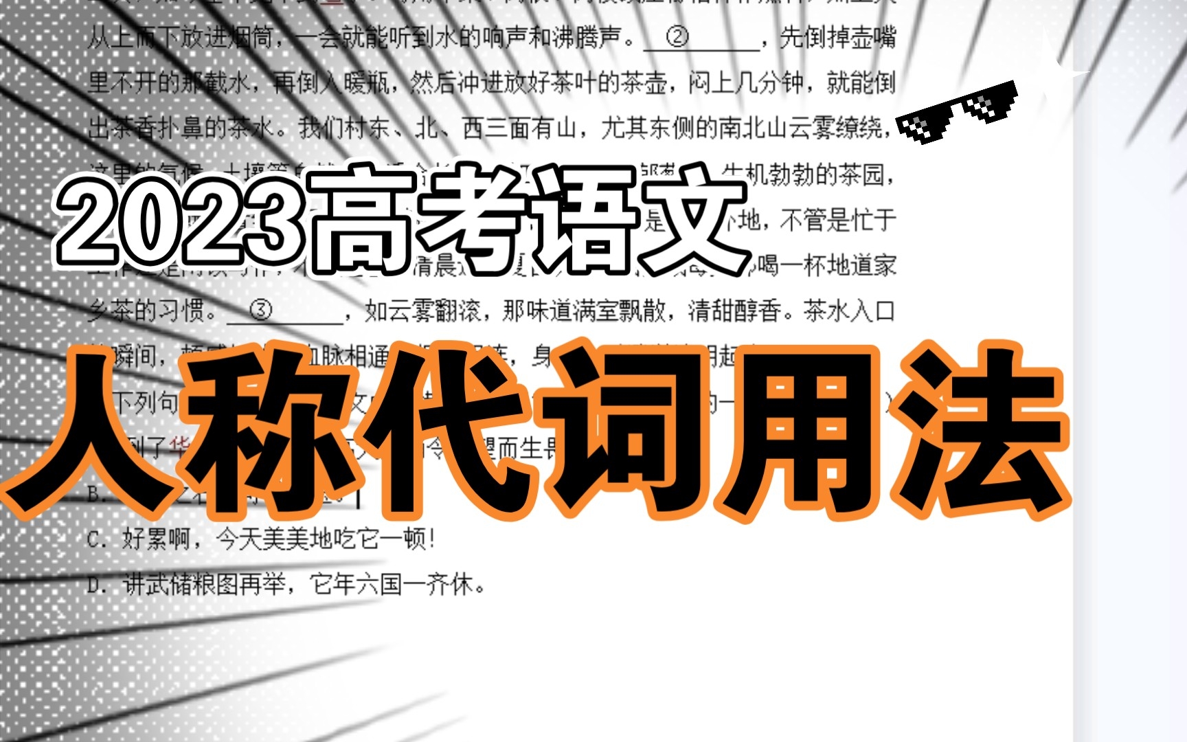 ...文字运用】最容易拿下的3分选择题——2023高考语文人称代词用法