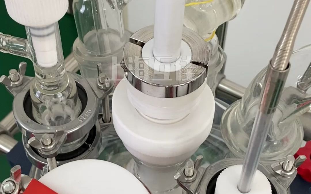 20L双层玻璃反应釜搅拌蒸馏收集提纯