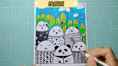 适合5-8岁幼儿画的线描画!黑白线描彩色线描儿童画线描画