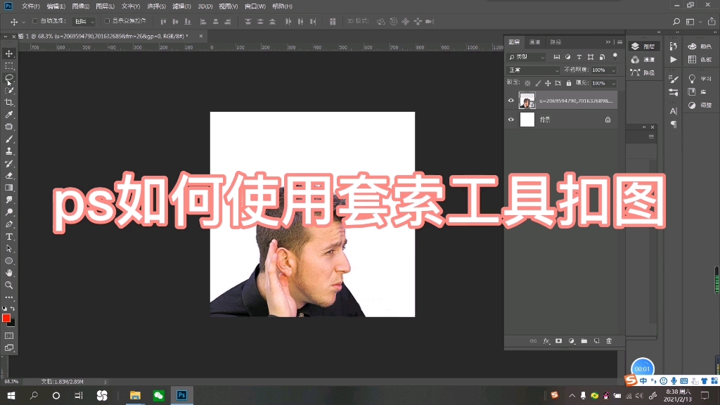 photoshop(0基础教程)—认识基本工具(如何使用套索工具扣图)
