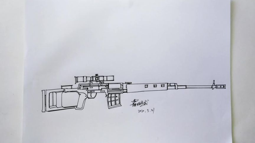简笔画狙击步枪,杀敌于千米之外!