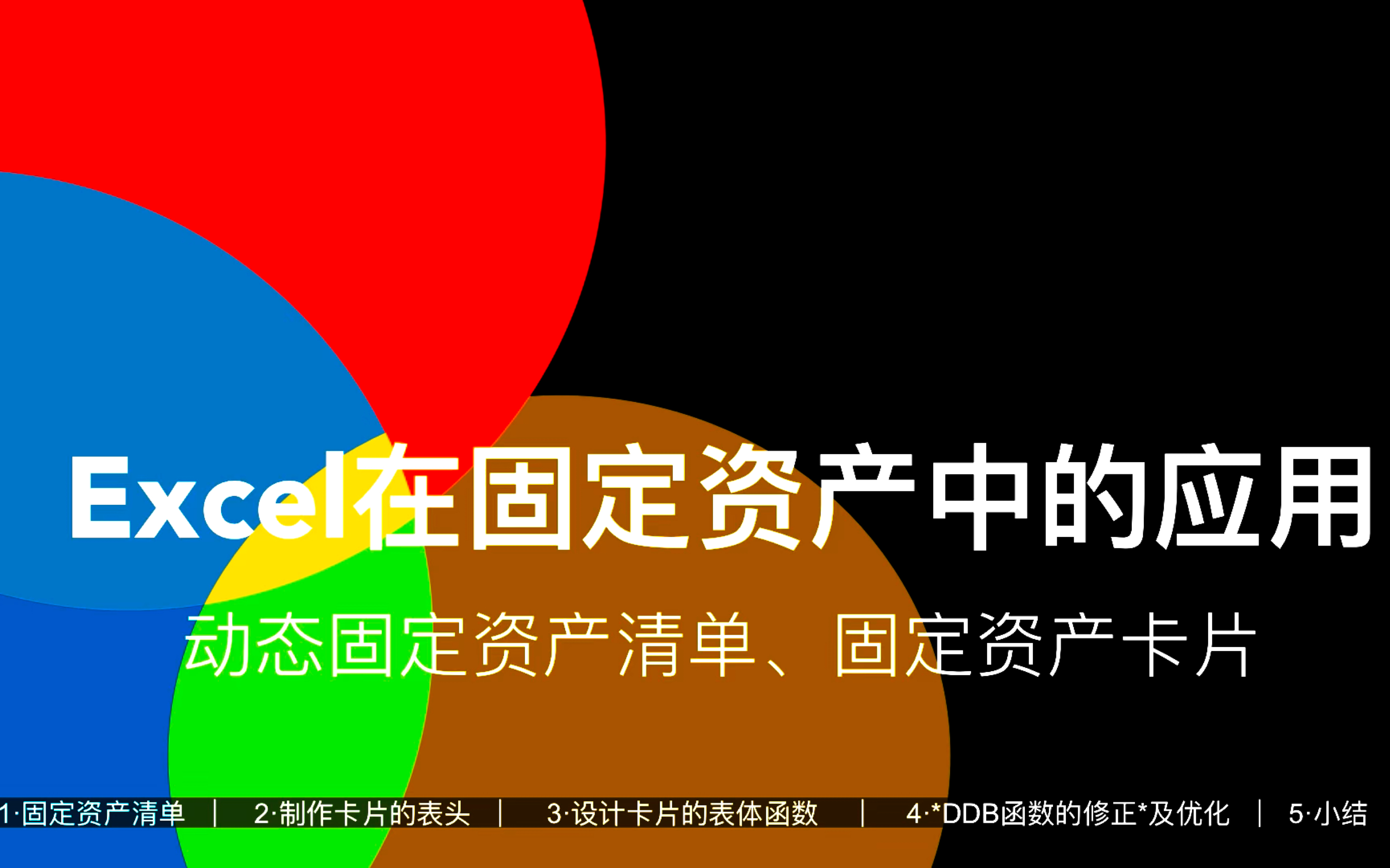 Excel在财务中的应用·固定资产汇总表和动态固定资产卡片制作