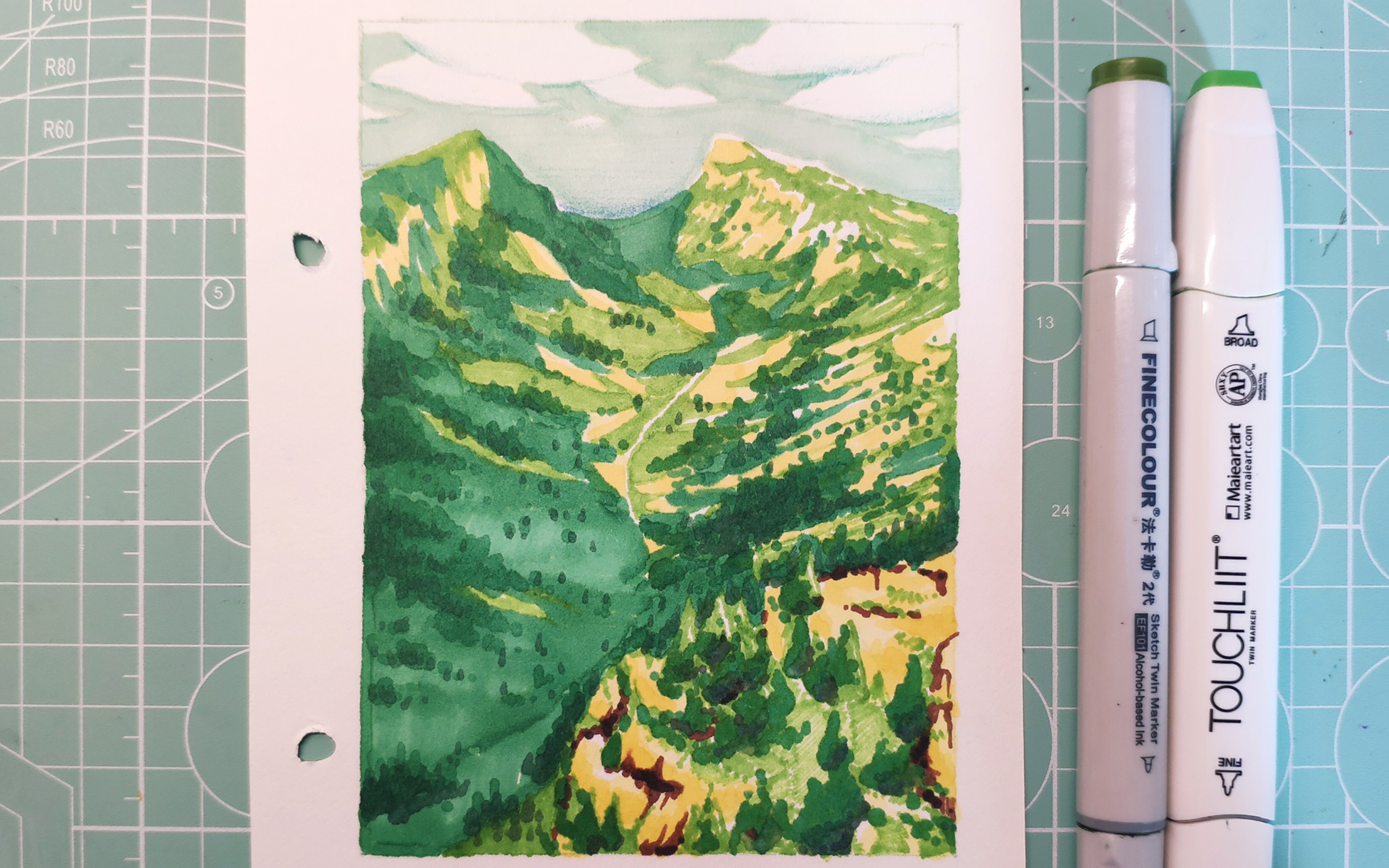 马克笔风景画速涂