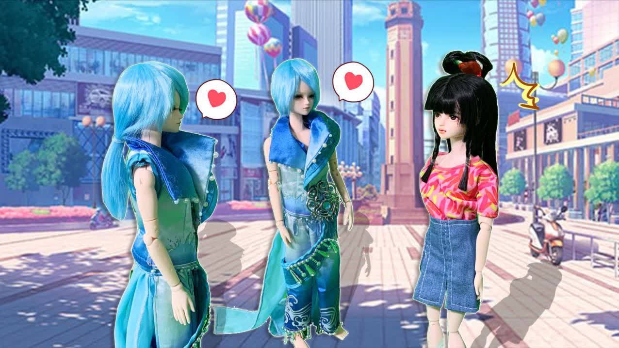 绒绒兔玩具叶罗丽娃娃水王子和王默的视频