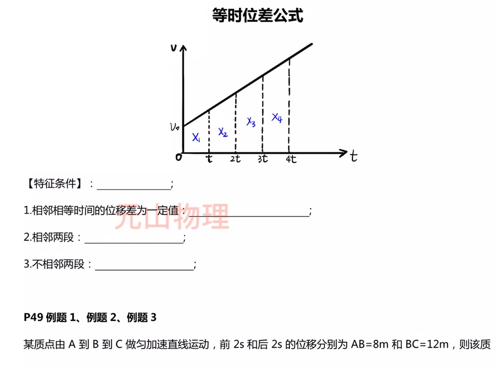 匀变速直线运动-等时位差公式
