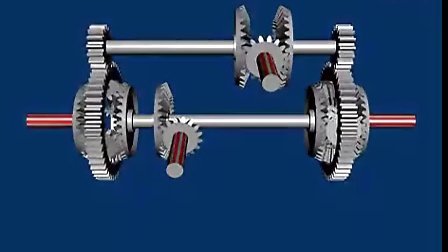 虎式坦克中心转向用的液压马达双差速齿轮传动装置示意视频