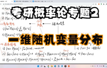 考研概率论专题复习2:一维随机变量分布