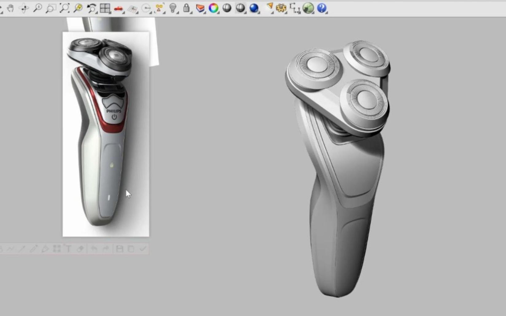 【工业设计犀牛建模】剃须刀建模过程