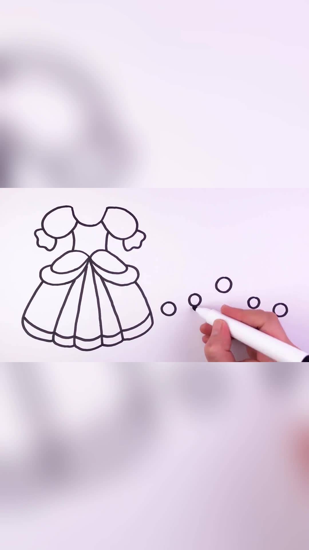 儿童简笔画:教孩子画裙子皇冠戒指并涂色