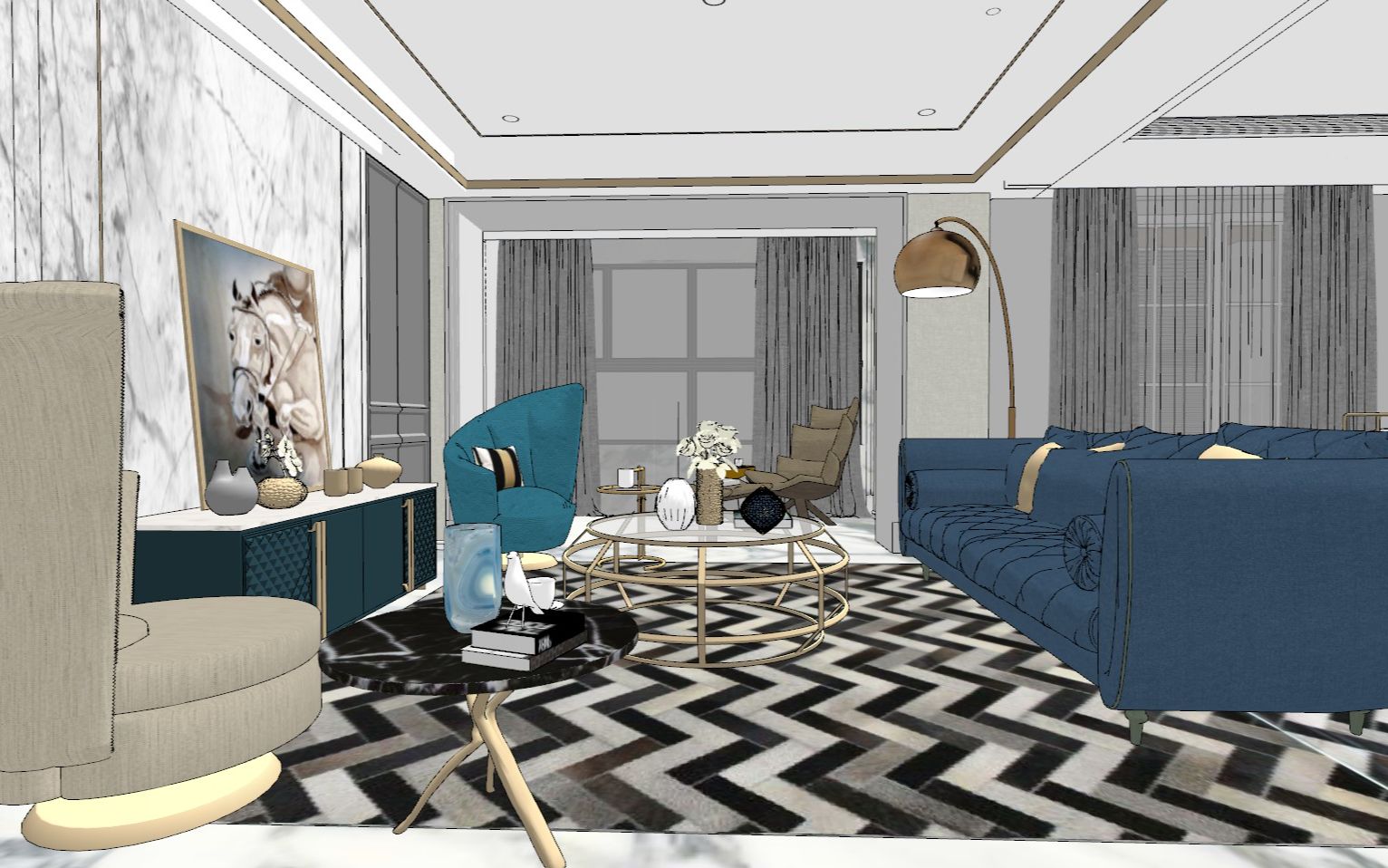 在SU中也能实现漫游动画了,建模就像打游戏~