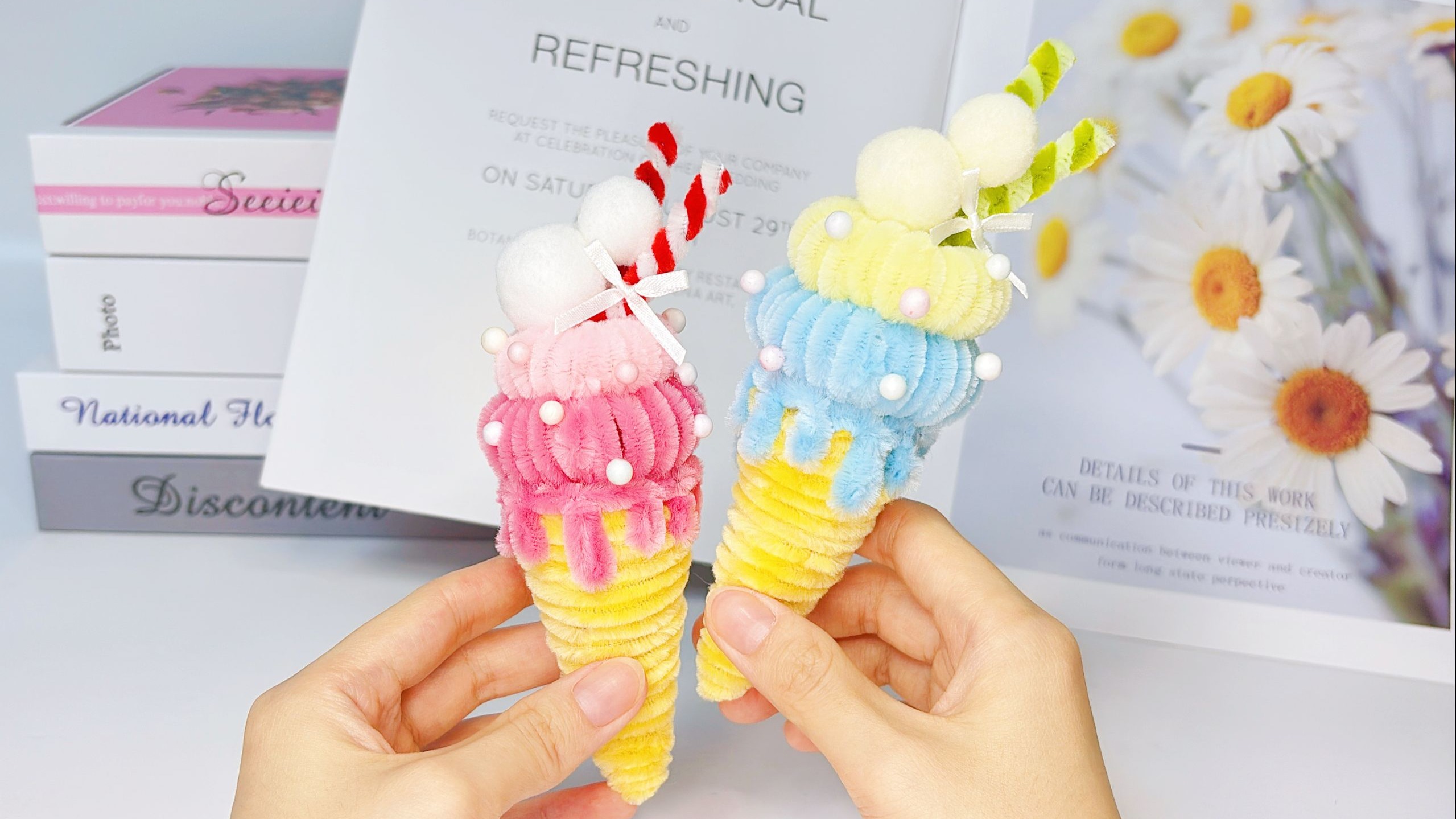 超简单的冰淇淋扭扭棒教程来啦,快!要融化啦!