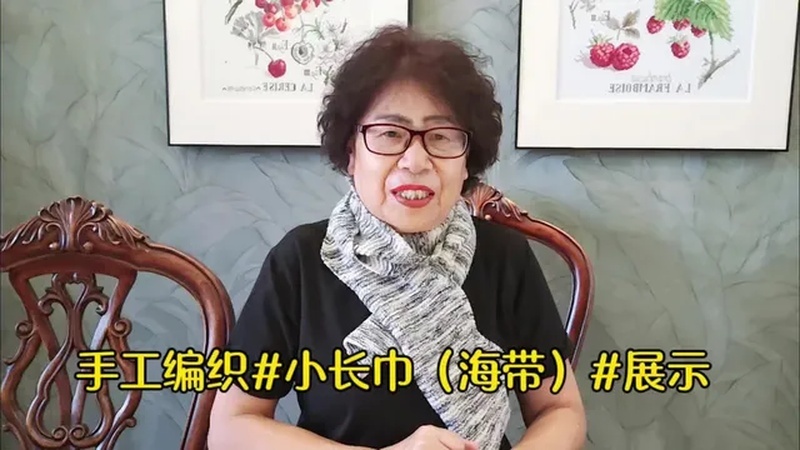 小长围巾(海带) 棒针 休闲 羊毛羊绒线 手工编织 秋季新款