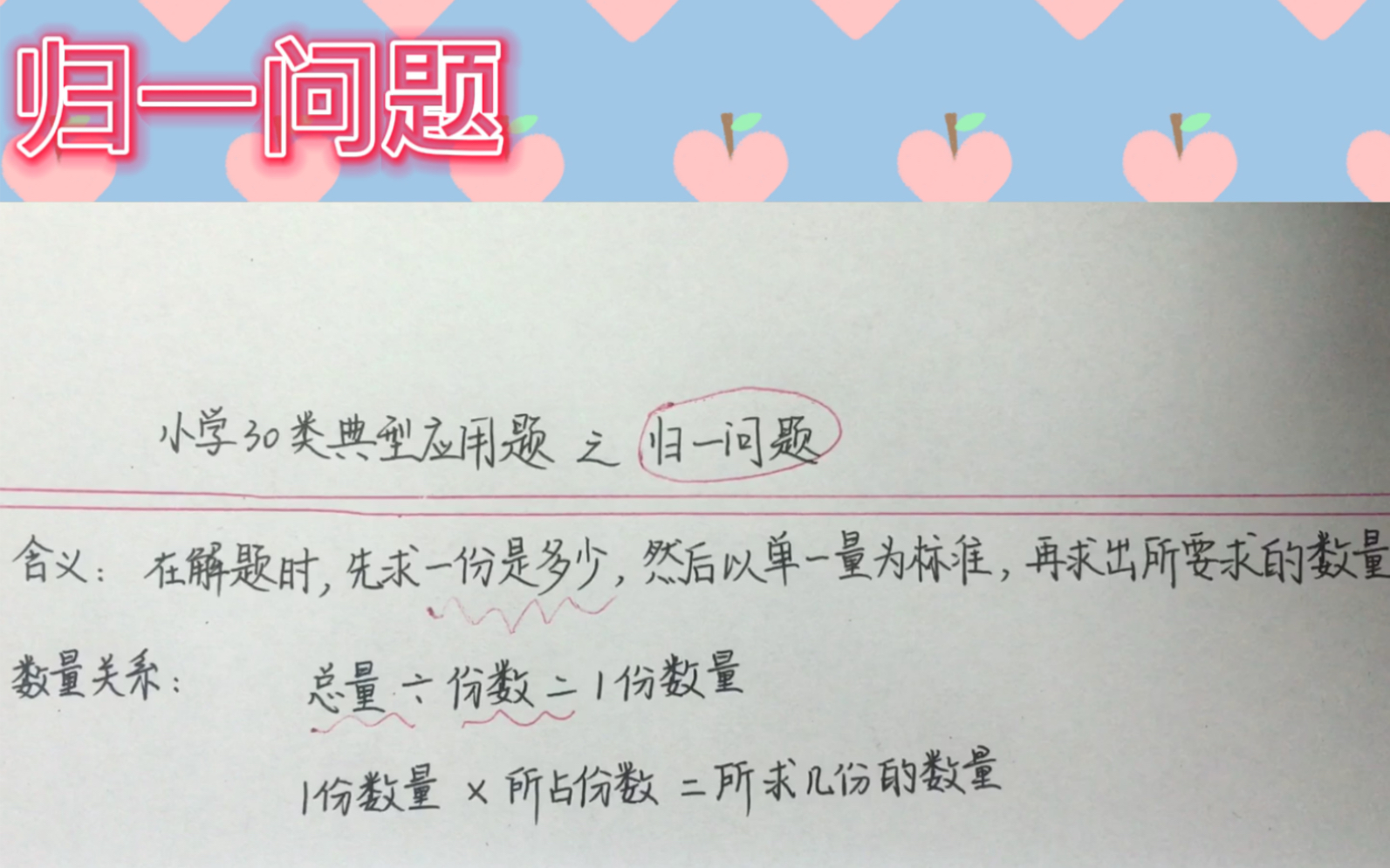 小学数学应用题之归一问题