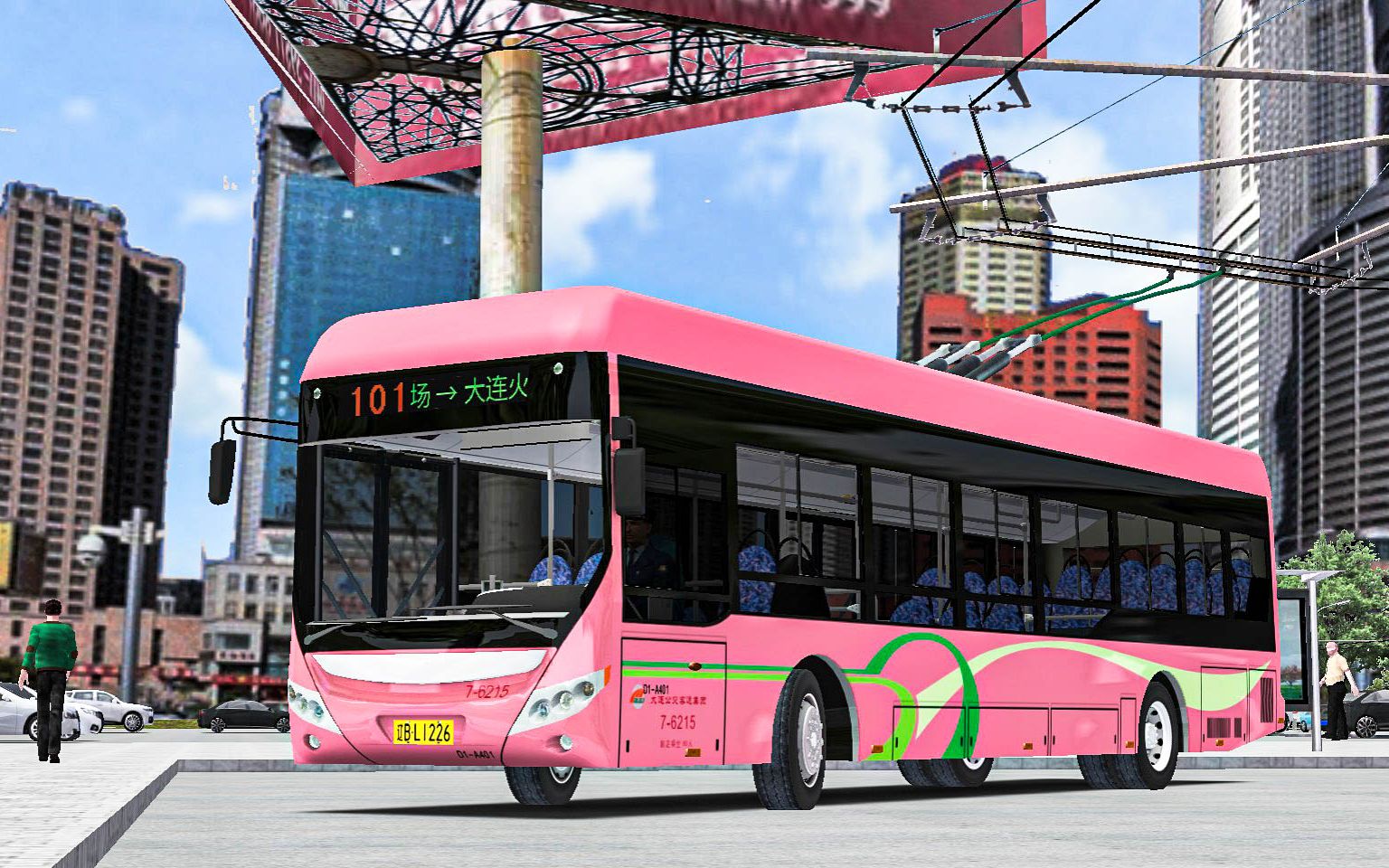 巴士模拟2 #208: 大连市丨体验一下大连无轨电车101线丨OMSI2 大连...