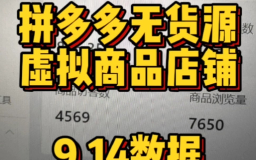 分享拼多多9.14日虚拟商品店铺数据