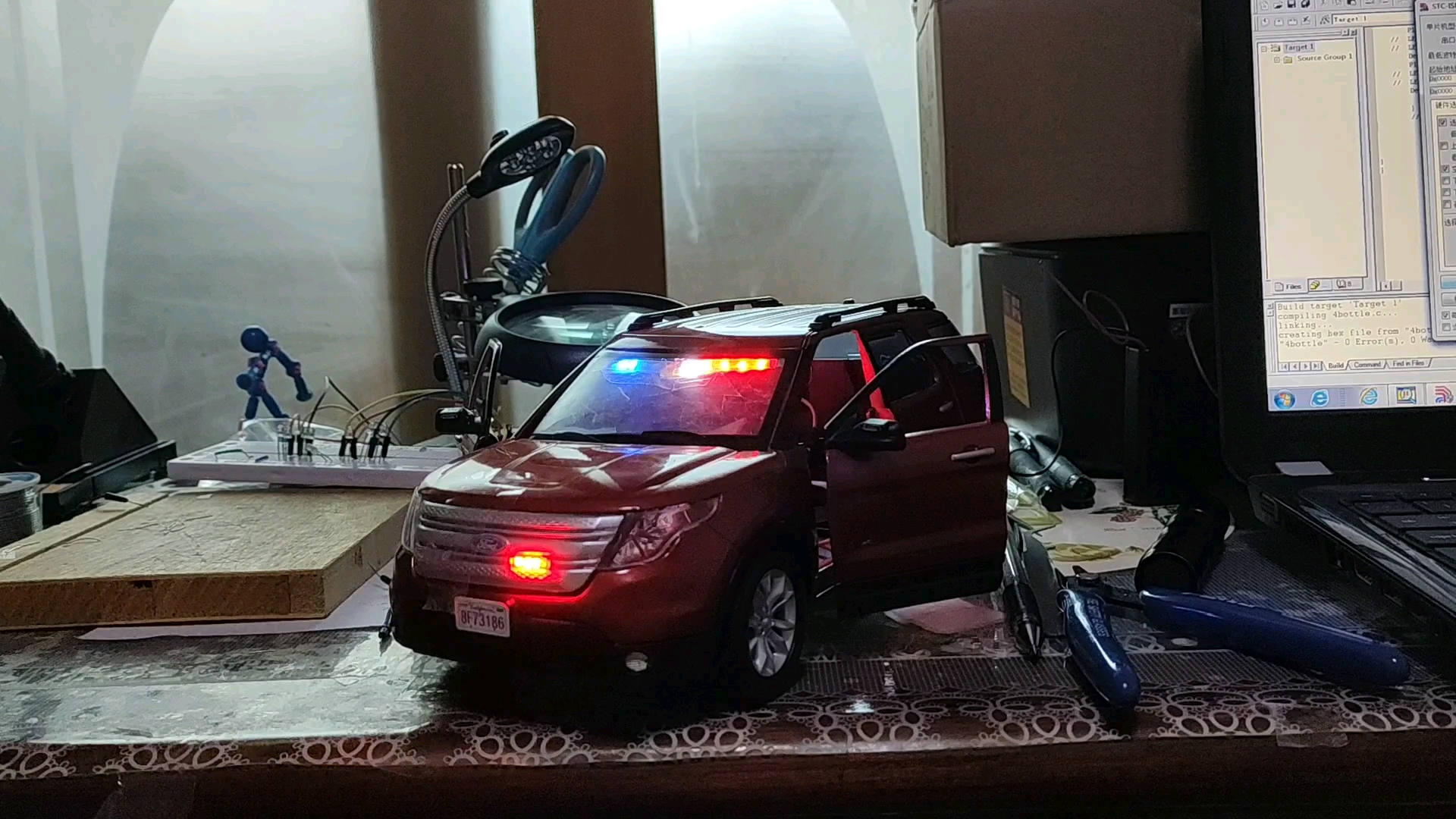 【模型车加装爆闪警灯】FORT 福特 拦截者 便衣警车led红蓝爆闪齐了 ...