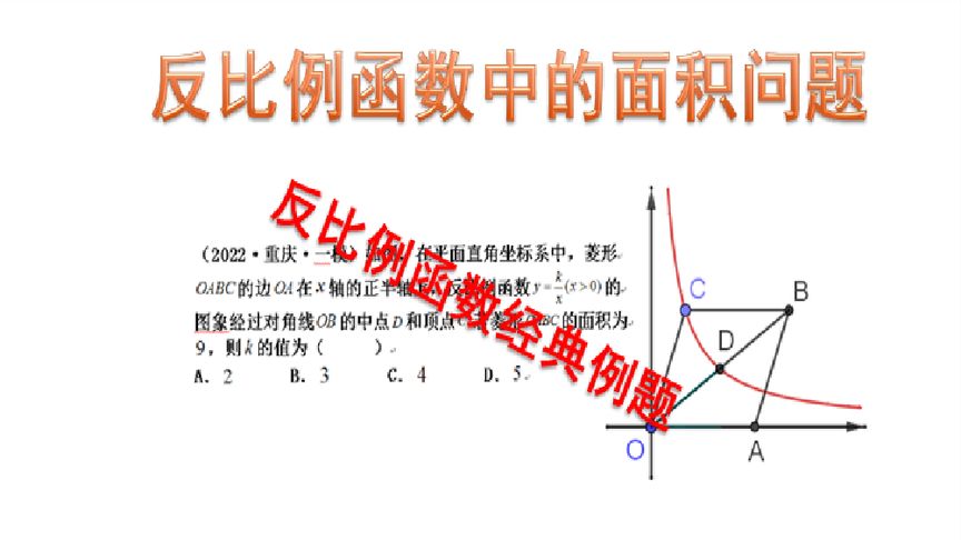 初中数学:反比例函数中的面积问题经典例题